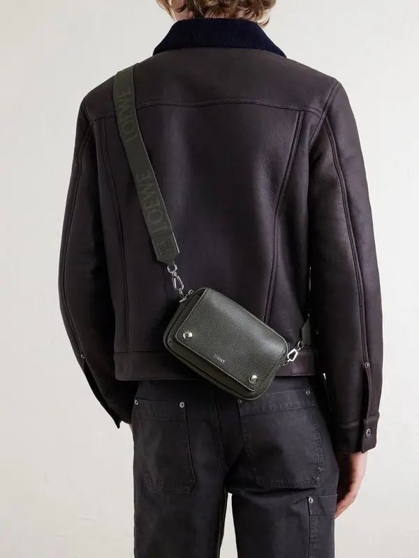 Loewe Pebble Full-grain Leather Messenger Bag