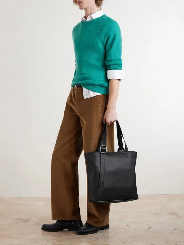 Loewe Loop Full-grain Leather Tote - Black