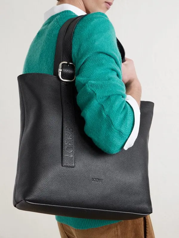 Loewe Loop Full-grain Leather Tote - Black