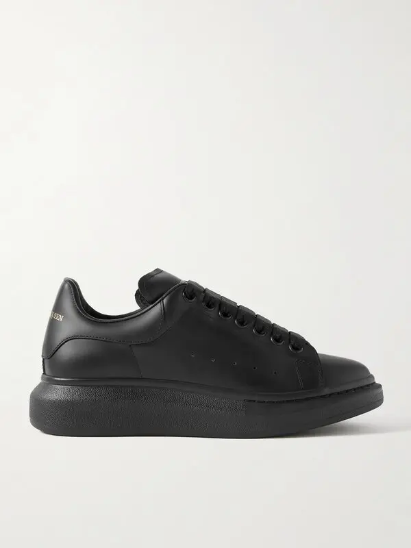 Alexander McQueen Exaggerated-sole Leather Sneakers - Black