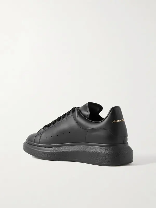 Alexander McQueen Exaggerated-sole Leather Sneakers - Black