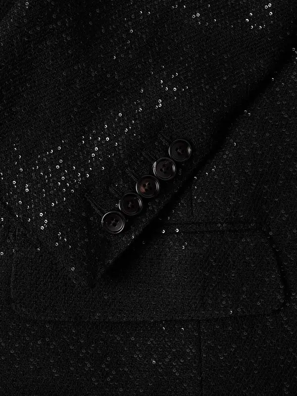 TOM FORD Double-breasted Sequinned Wool-blend Suit Jacket