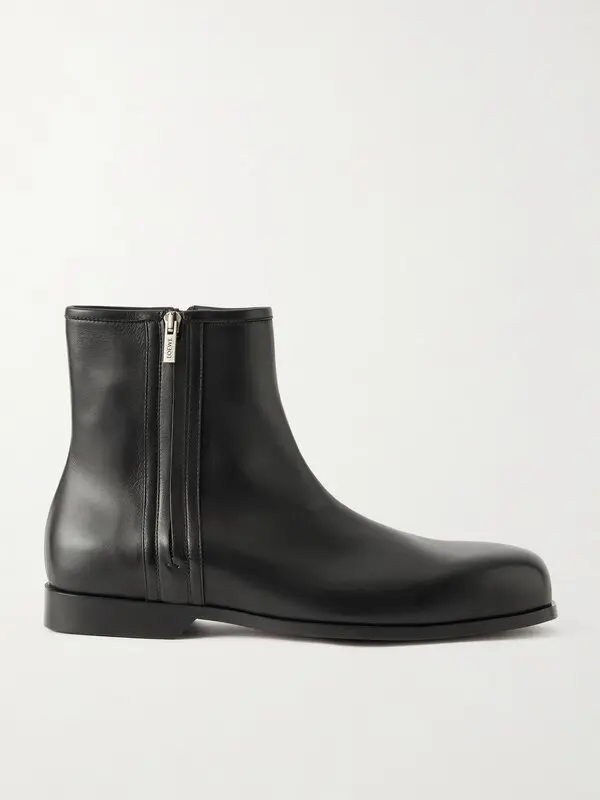 Loewe Bobine Leather Ankle Boots - Black