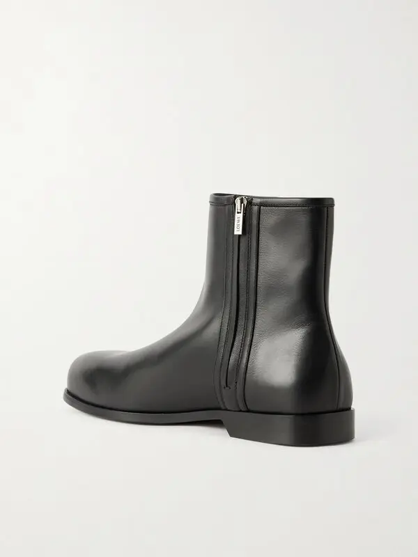 Loewe Bobine Leather Ankle Boots - Black