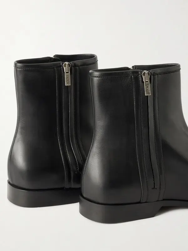 Loewe Bobine Leather Ankle Boots - Black