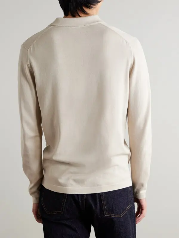 Sunspel Sea Island Cotton-jersey Polo Shirt - Neutrals