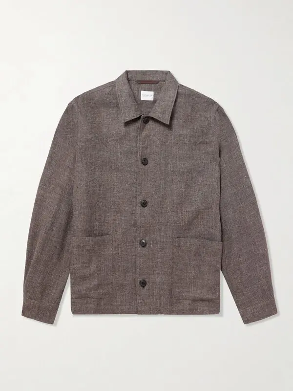 Sunspel Cotton And Linen-blend Overshirt - Brown
