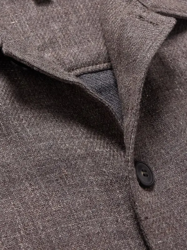 Sunspel Cotton And Linen-blend Overshirt - Brown
