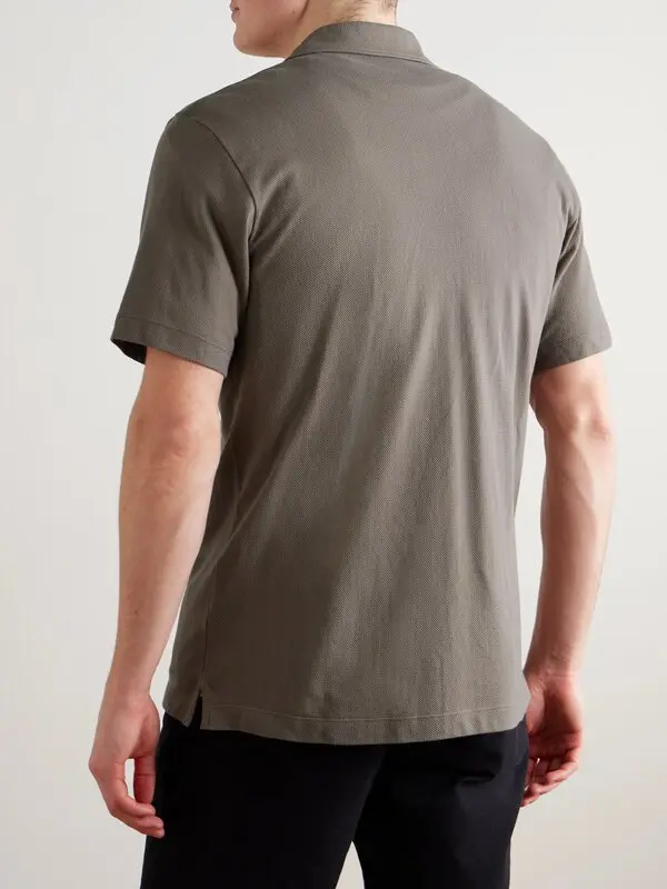 Sunspel Slim-fit Camp-collar Supima Cotton-mesh Shirt