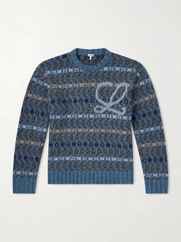 Loewe Logo-intarsia Wool-blend Sweater