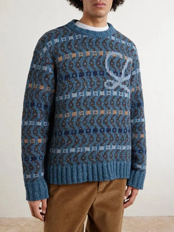 Loewe Logo-intarsia Wool-blend Sweater