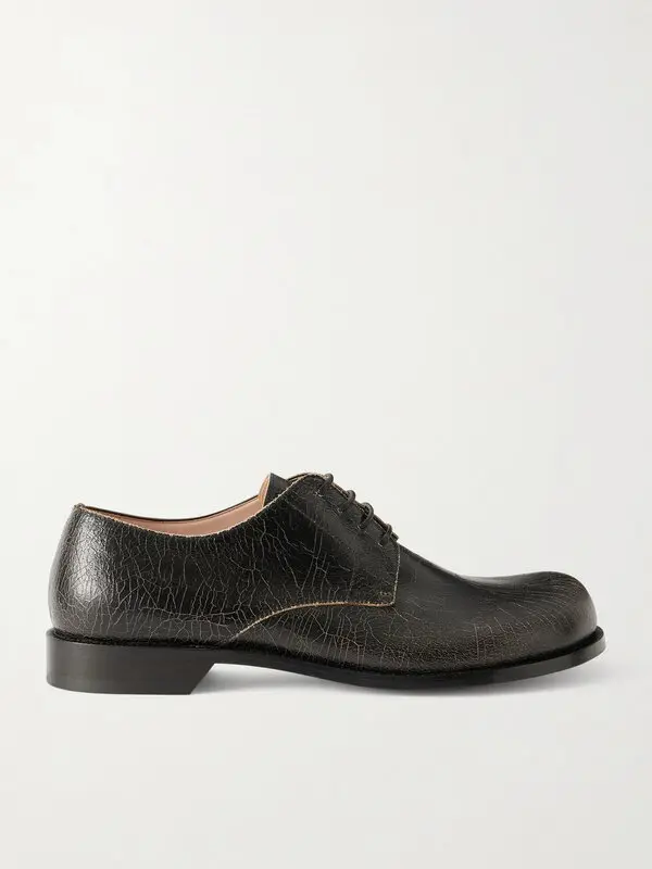Loewe Campo Cracked-leather Derby Shoes
