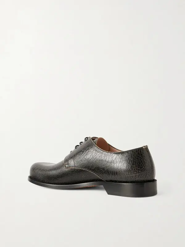 Loewe Campo Cracked-leather Derby Shoes