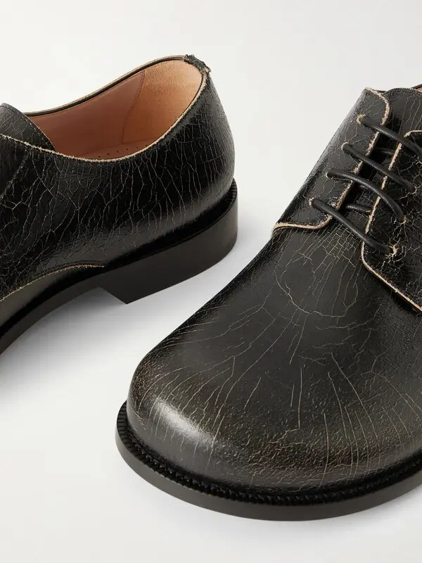 Loewe Campo Cracked-leather Derby Shoes