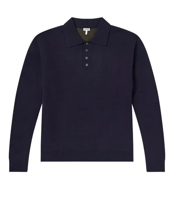 Loewe Wool-blend Polo Sweater - Blue