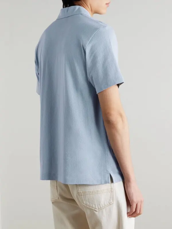 Sunspel Slim-fit Camp-collar Supima Cotton-mesh Shirt