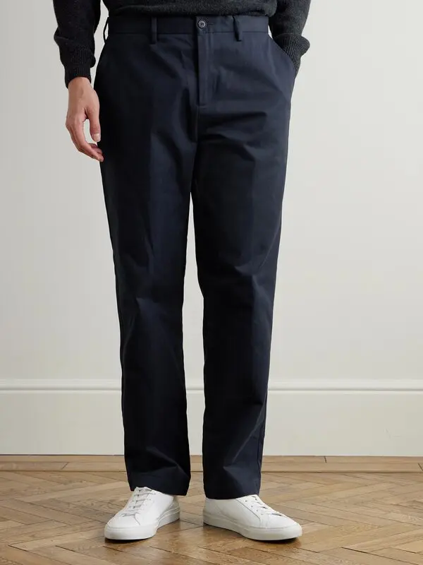 Sunspel Straight-leg Cotton-drill Trousers