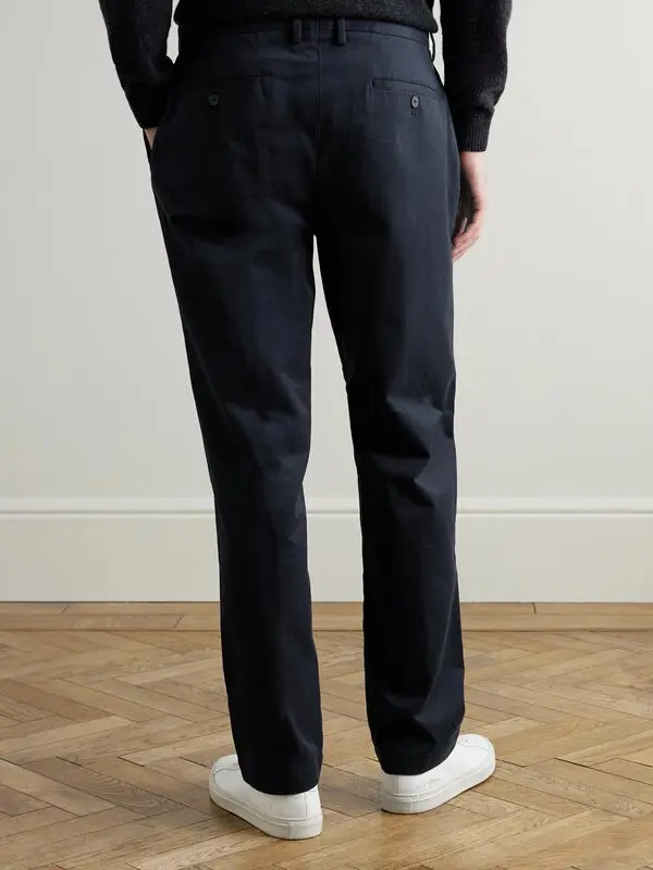 Sunspel Straight-leg Cotton-drill Trousers