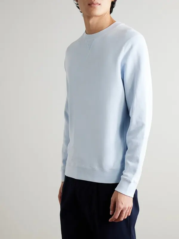 Sunspel Cotton-jersey Sweatshirt - Blue