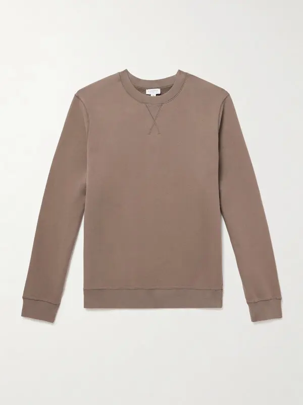 Sunspel Cotton-jersey Sweatshirt - Brown