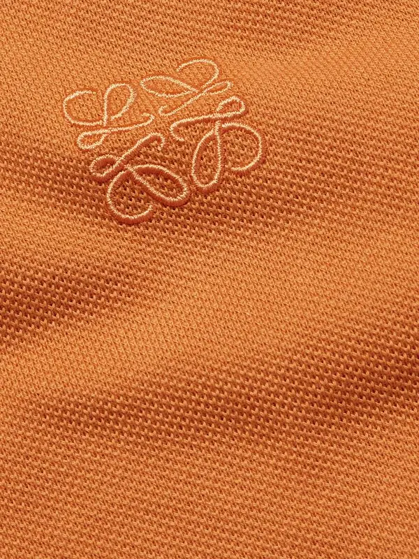 Loewe Slim-fit Logo-embroidered Cotton-piqué Polo Shirt - Orange