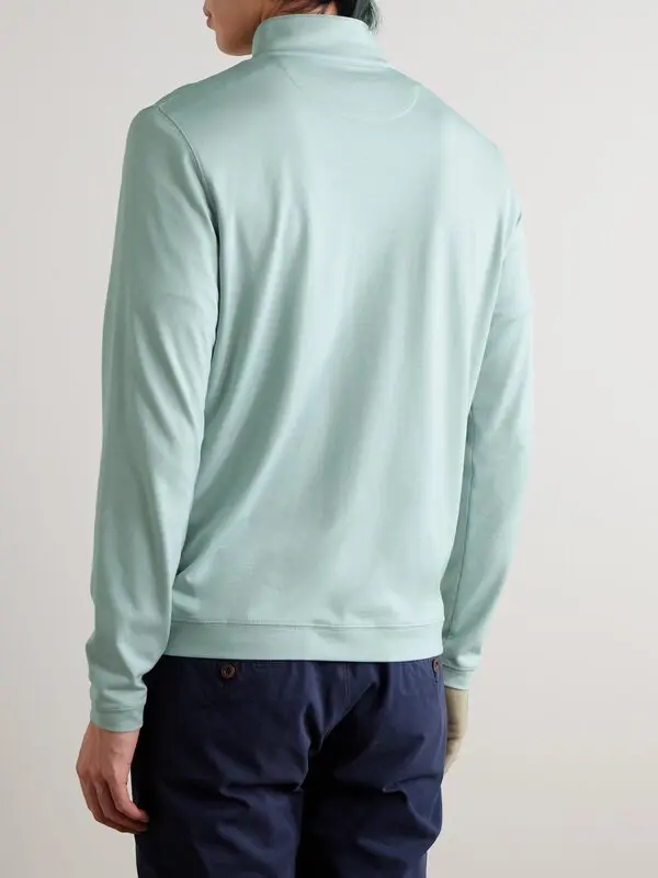 Peter Millar Albatross Piqué Half-zip Sweater - Green