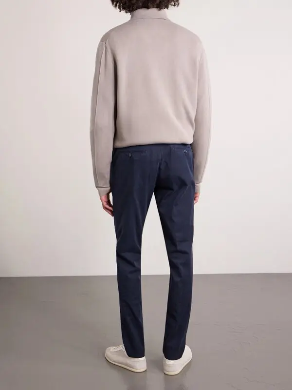 Canali Slim-fit Tapered Cotton-blend Twill Chinos - Blue