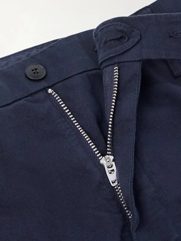 Canali Slim-fit Tapered Cotton-blend Twill Chinos - Blue