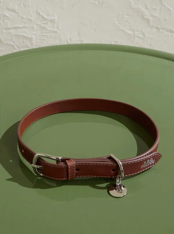 A.p.c. Toutou Leather Dog Collar - Brown