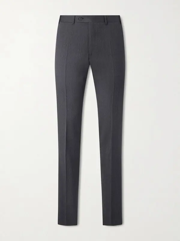 Canali Ff Tapered Wool Suit Trousers - Gray