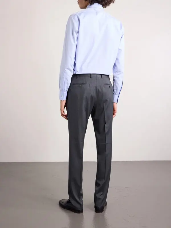 Canali Ff Tapered Wool Suit Trousers - Gray