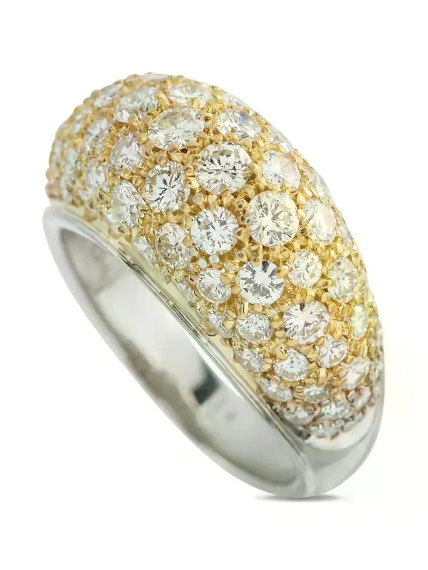 LB EXCLUSIVE 18k White Gold Diamond Dome Ring - Silver