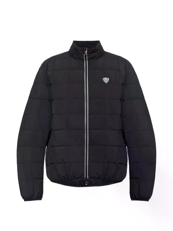 EA7 Logo-patch Quilted Jacket - Black