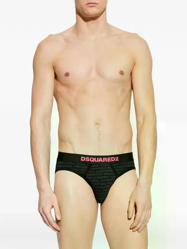 Dsquared2 Logo Branded Briefs - Black