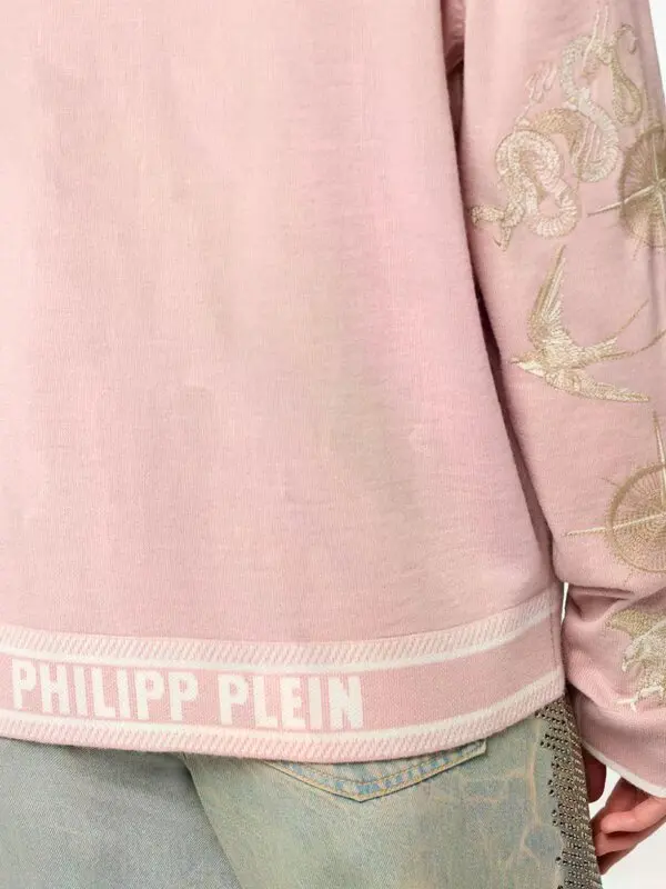 Philipp Plein Round-neck Butterfly-embroidered Sweater
