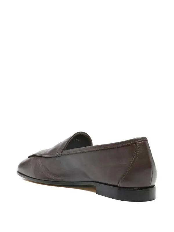DOUCAL'S Almond-toe Flat Loafers - Brown