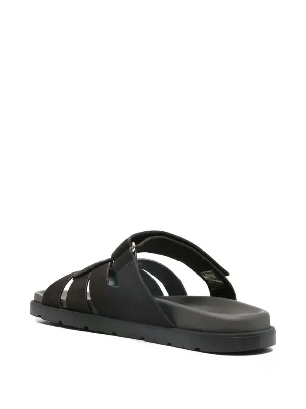 DOUCAL'S Woven Suede Flat Sandals - Brown