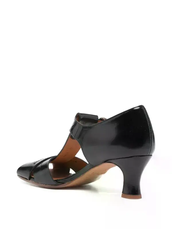 Chie Mihara Sempai Woven T-strap Pumps