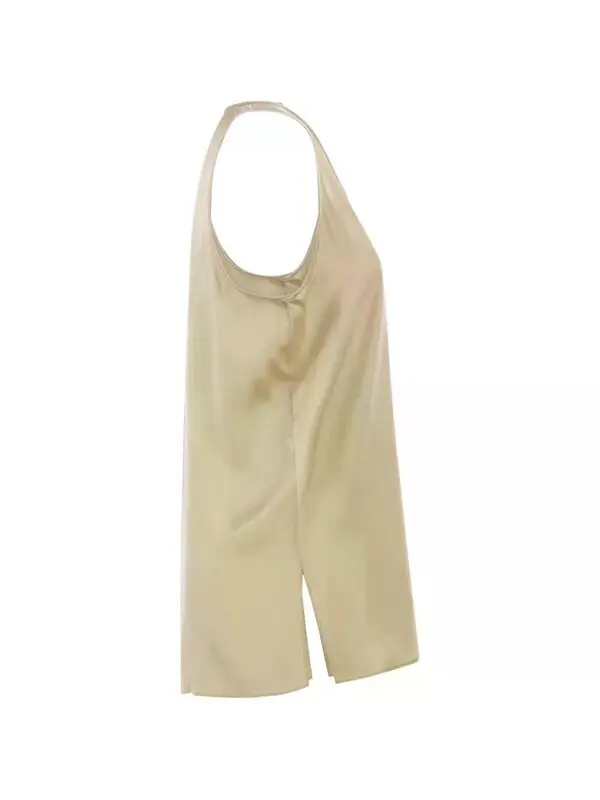 Brunello Cucinelli Satin Scoop-neck Top - Neutrals