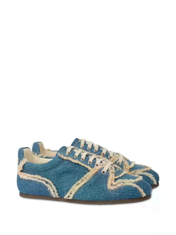 Moschino Frayed Low Top Sneakers - Blue