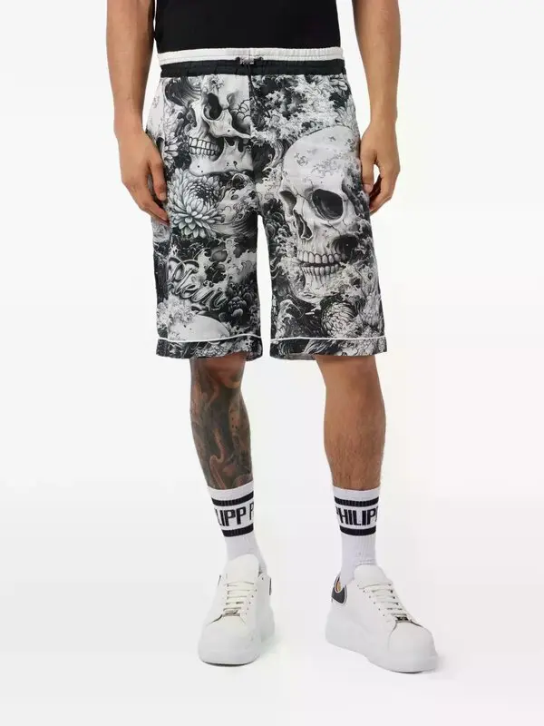 Philipp Plein Skull-print Shorts - Black