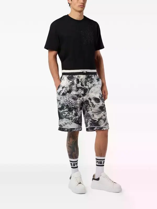 Philipp Plein Skull-print Shorts - Black