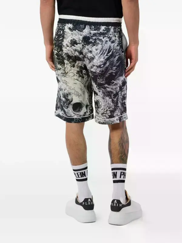 Philipp Plein Skull-print Shorts - Black