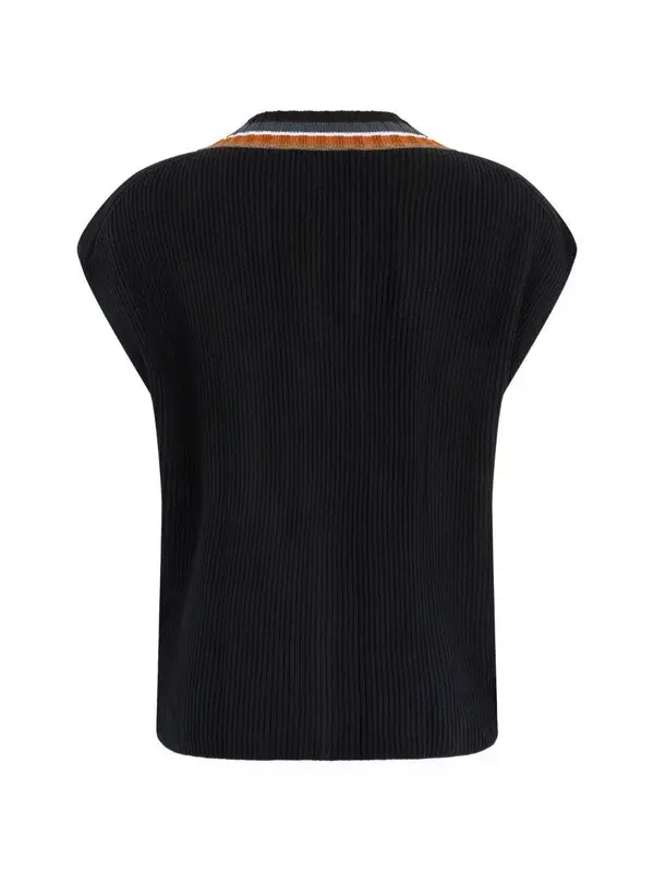 MOORER V-neck Ribbed Vest