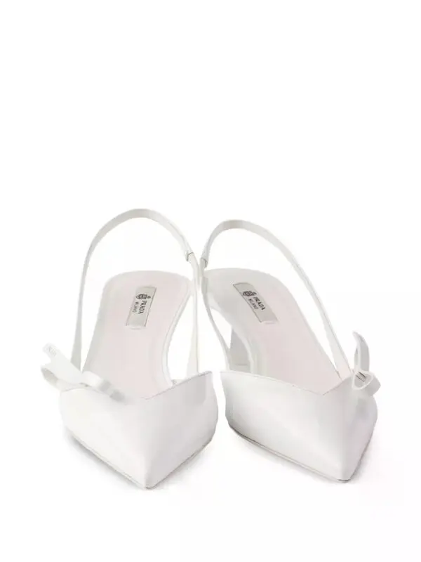 Prada Patent Leather Slingback Pumps With Bow Detailing