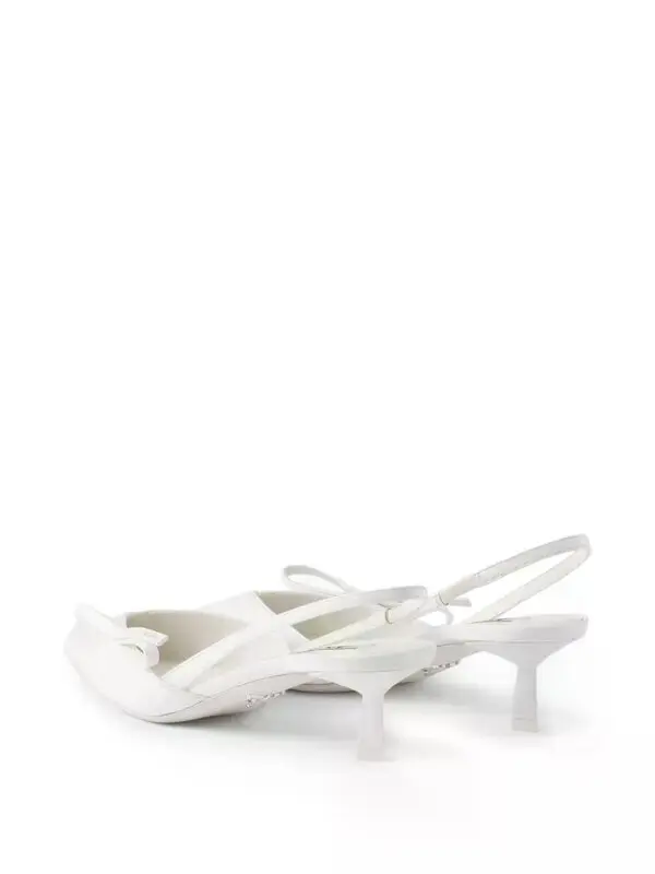 Prada Patent Leather Slingback Pumps With Bow Detailing