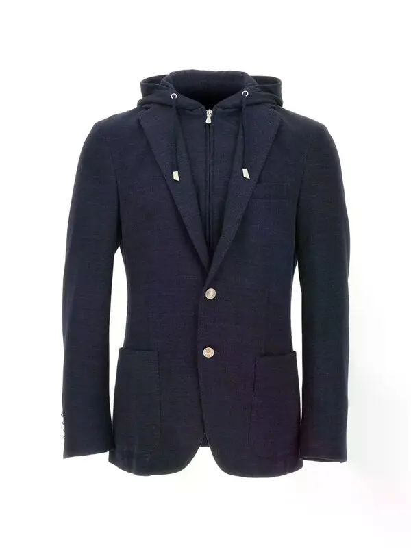 Eleventy Hooded Blazer - Blue