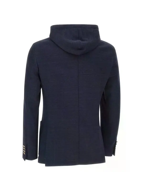 Eleventy Hooded Blazer - Blue