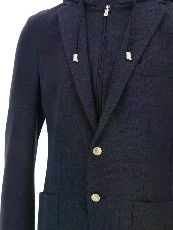 Eleventy Hooded Blazer - Blue