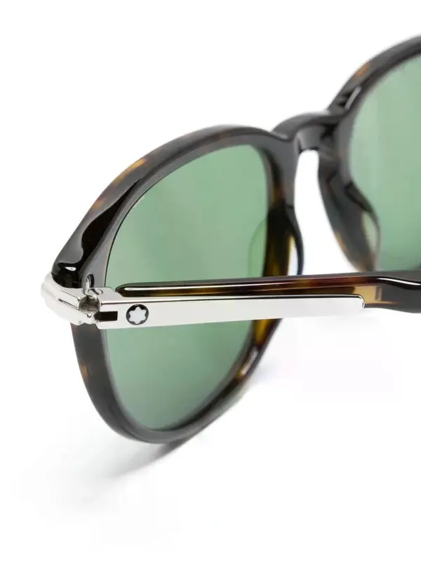 Montblanc Tortoiseshell Round-frame Sunglasses